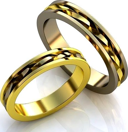 Gold Metal Rings | 3D model