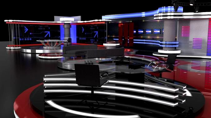 TV studio sets 3d model