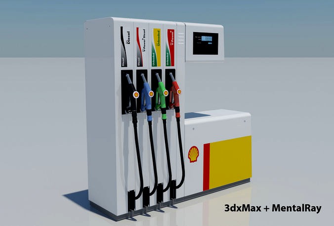 Fuel Dispenser Shell Brand 3d model