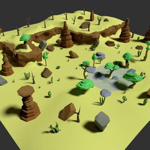 Desert Assets Pack Low Poly 3d model