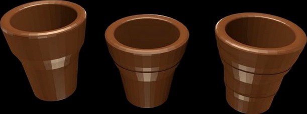 Low poly pots 3d model
