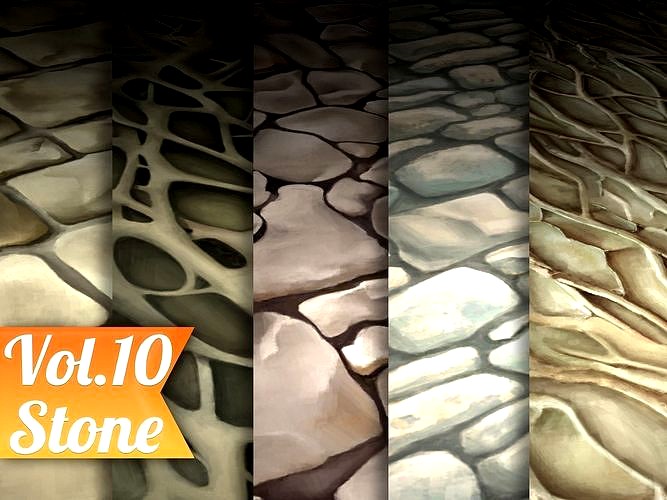 Stylized Stone Vol 10 - Hand Painted Textur 3d model
