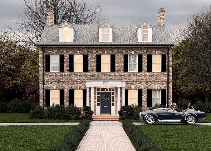 Nice House 3D Model Vray Settings and PSD File