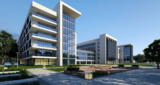 Exterior Office Building Scene 055 3d model