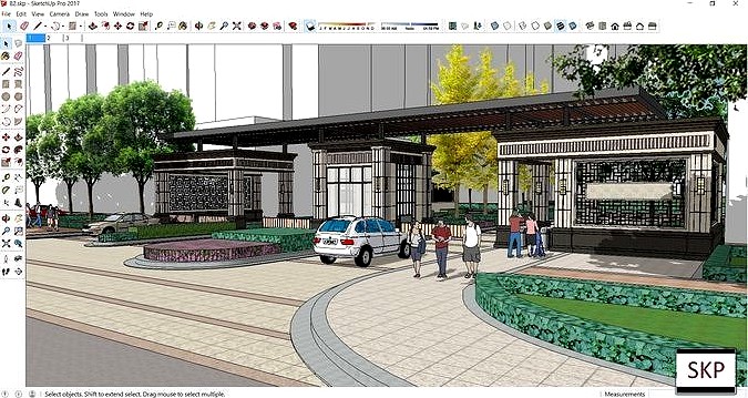Sketchup Entrance gate B2 3d model