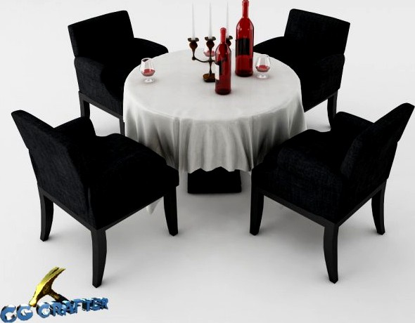 Dining table set 15 3D Model