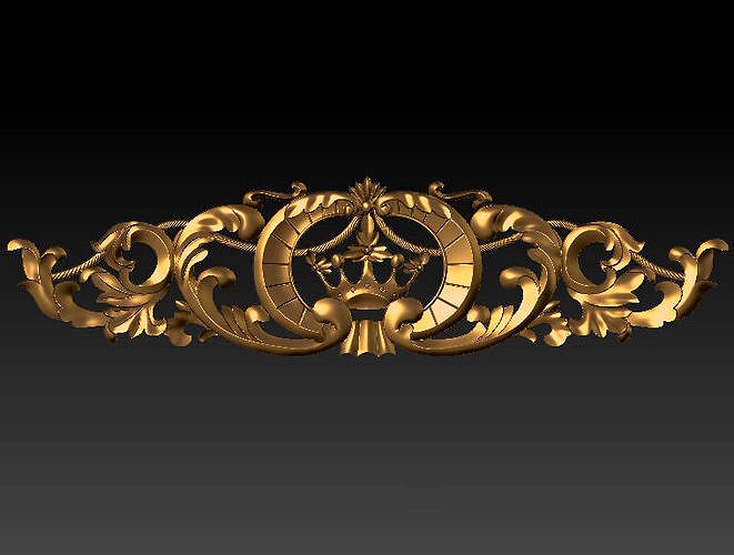 Classic pattern inlaid interior decorated with 3D CNC model