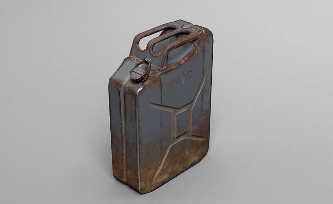 Used Jerry Can - WW2 - War - UE4 ready - Low poly - 4k PBR 3d model