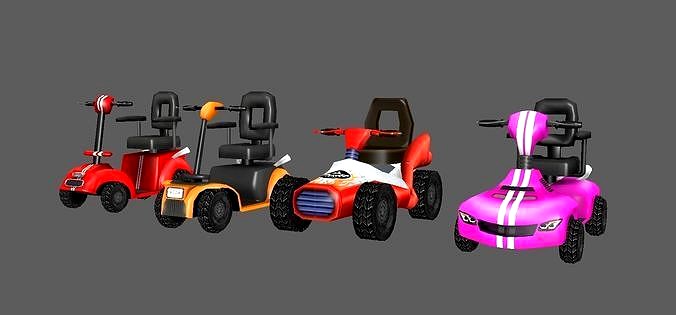 cartoon mobility scooters 3d model