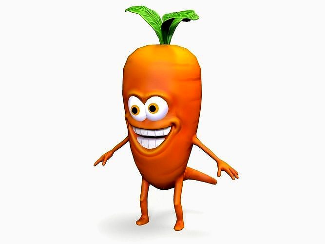 Cartoon Mad Carrot 3d model