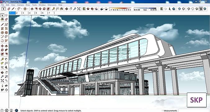 Sketchup Railway station B1 3d model