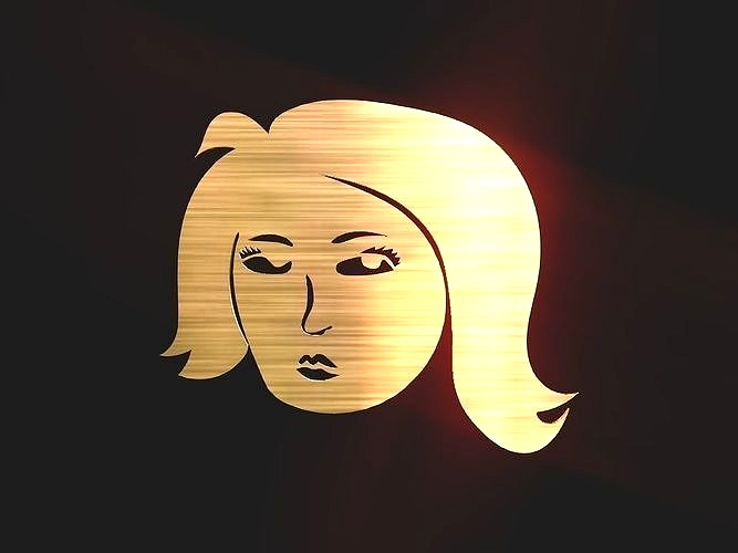 2D 3D Woman Face Decoration model
