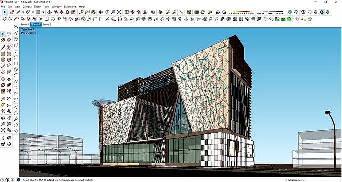 Sketchup office building skp dwg 3d model
