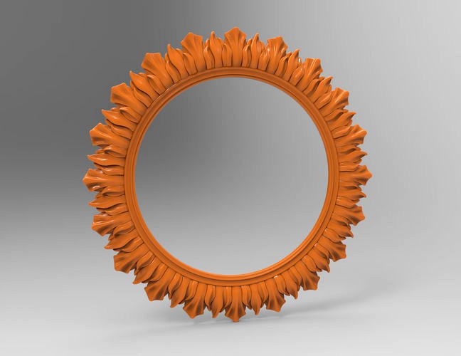 Carved CNC 3D print model of mirror frame | 3D