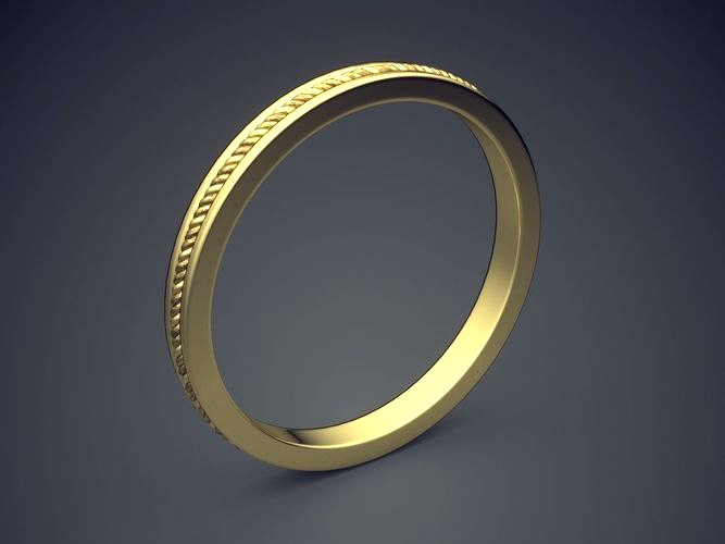 Simple Classic Engagement Ring With Diamonds on the Rim | 3D model