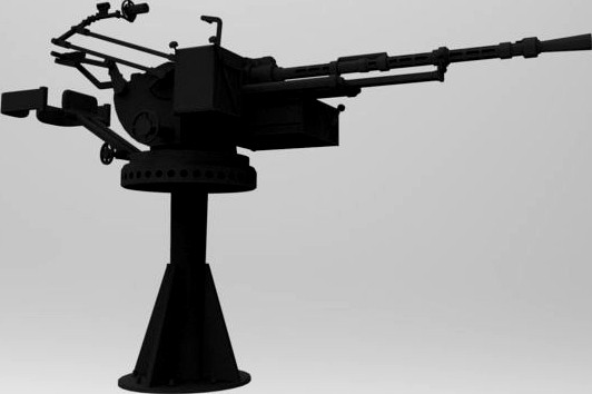 Modern russian Navy autocanon KPVT on MTPY | 3D model