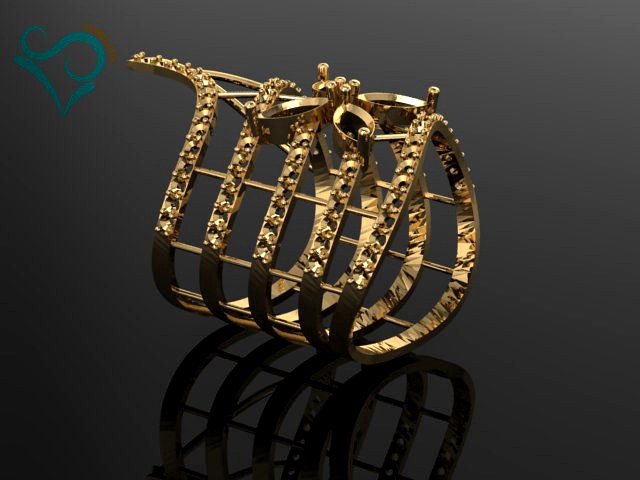 golden ring with stone 3D print model | 3D