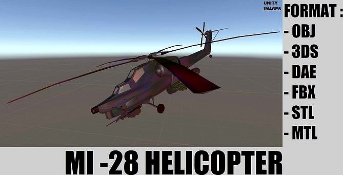 MI-28 HELICOPTER 3d model
