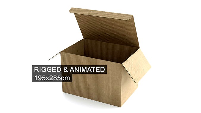 Cardboard Box 195x285cm - Rigged and Animated 3d model