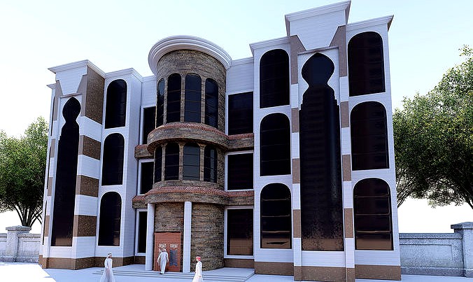 Castle Islamic simplistic hollow exterior design 3d model