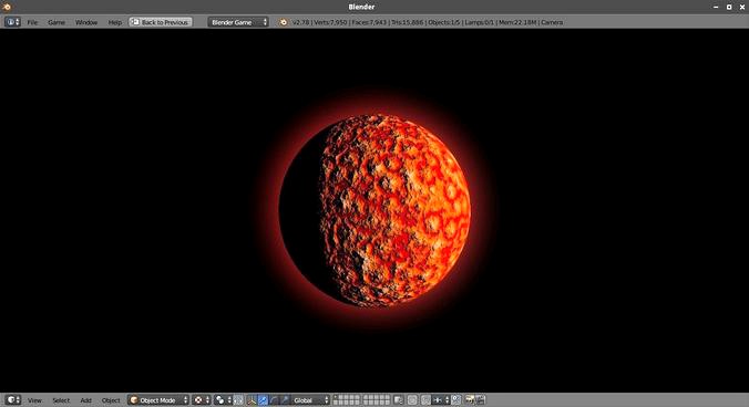 Fire Planet - Blender Game Engine 3d model