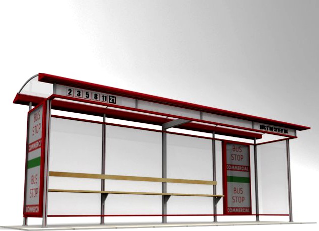 Bus stop 3D Model