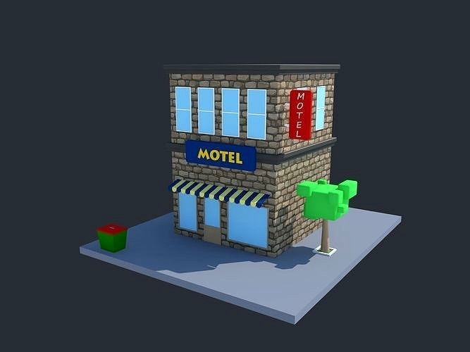 Cartoon Motel 3d model