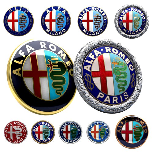 Alfa Romeo Badge History Collection 3d model