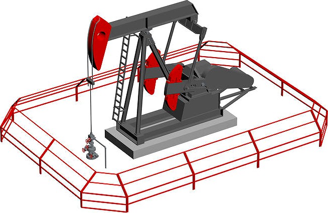 Lufkin Oilfield Pumping Unit and Wellhead 3d model