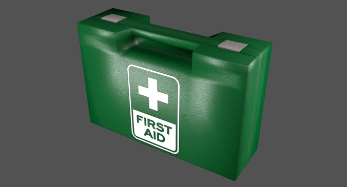 First Aid Kit Plastic Green 3d model
