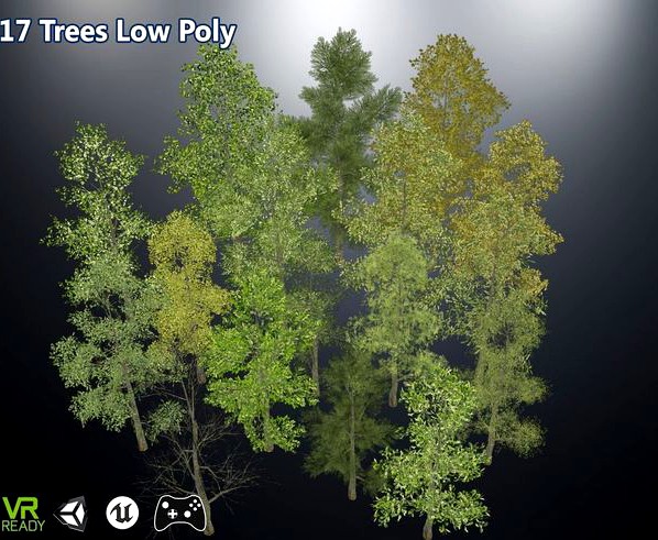 Game Ready Low Poly Trees 3d model