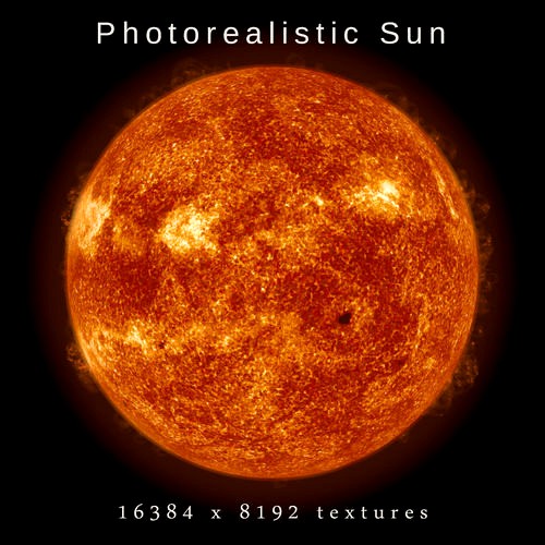 Photorealistic Sun 16k textures 3d model
