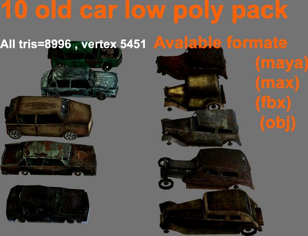 10 car pack 3D Model