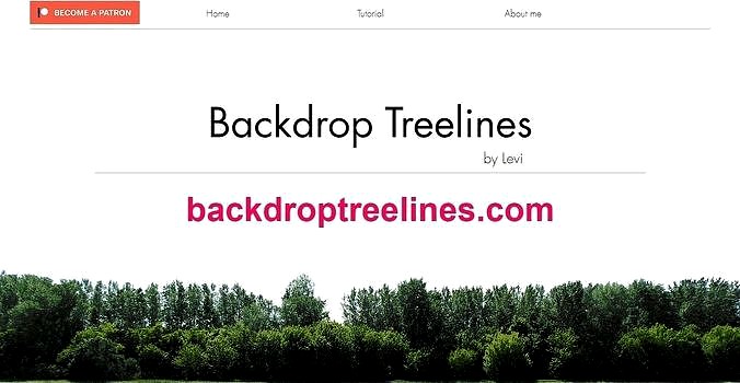 Backdrop treeline with alpha channe 3d model