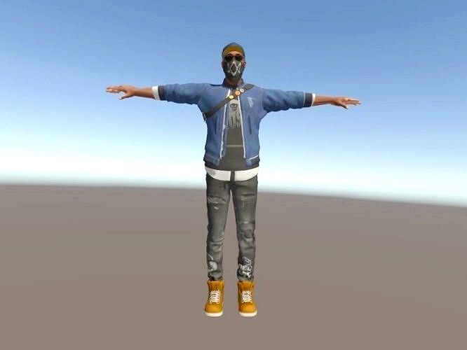 Watch Dogs 2 Marcus Rigged 3D Model GameReady