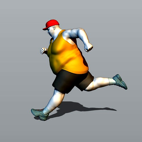 Running fat man | 3D model