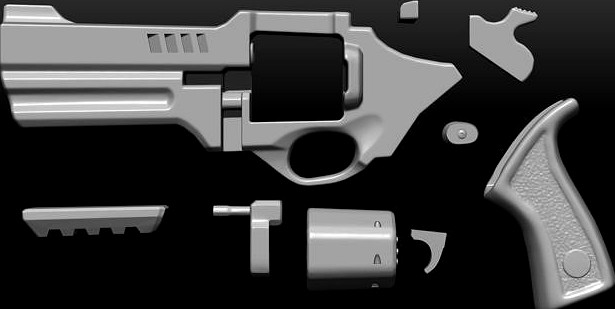 Modern Revolver for Cosplay | 3D model