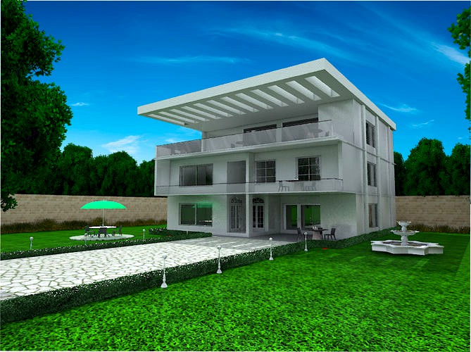 TWO STORY COMMERCIAL BUILDING MODEL 3D model