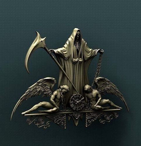 Death and angels 3d stl model for CNC