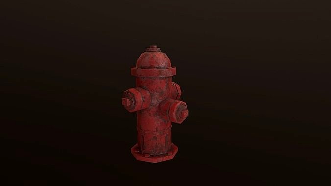 fire hydrant low poly 3d model