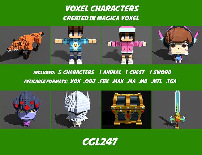 Character Voxel Pack 3d model