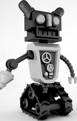 Retro Robot Low Poly 3d model