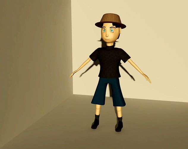 Human cartoon characters 3d model