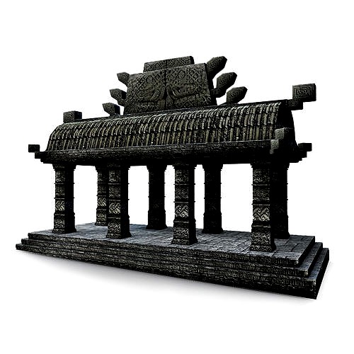 Low Poly Aztec small temple 3d model