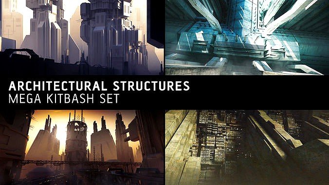 Architectural Structures Kitbash Set 3d model