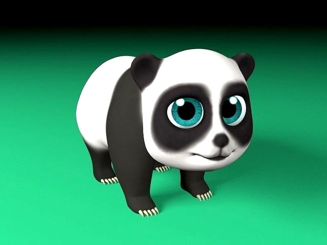 Cartoon panda 3d model