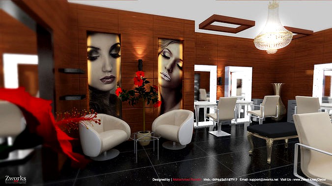 Beauty Salon Interior 3D Model