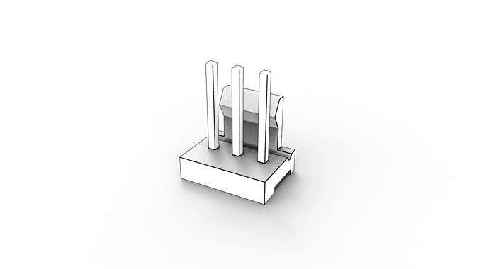 3 Pin Fan Header 3d model