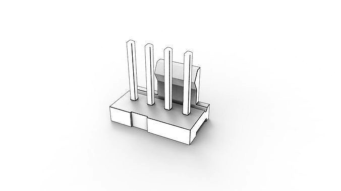 4 Pin Fan Header 3d model