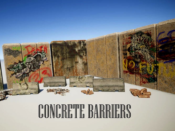 Concrete Barriers 3d model